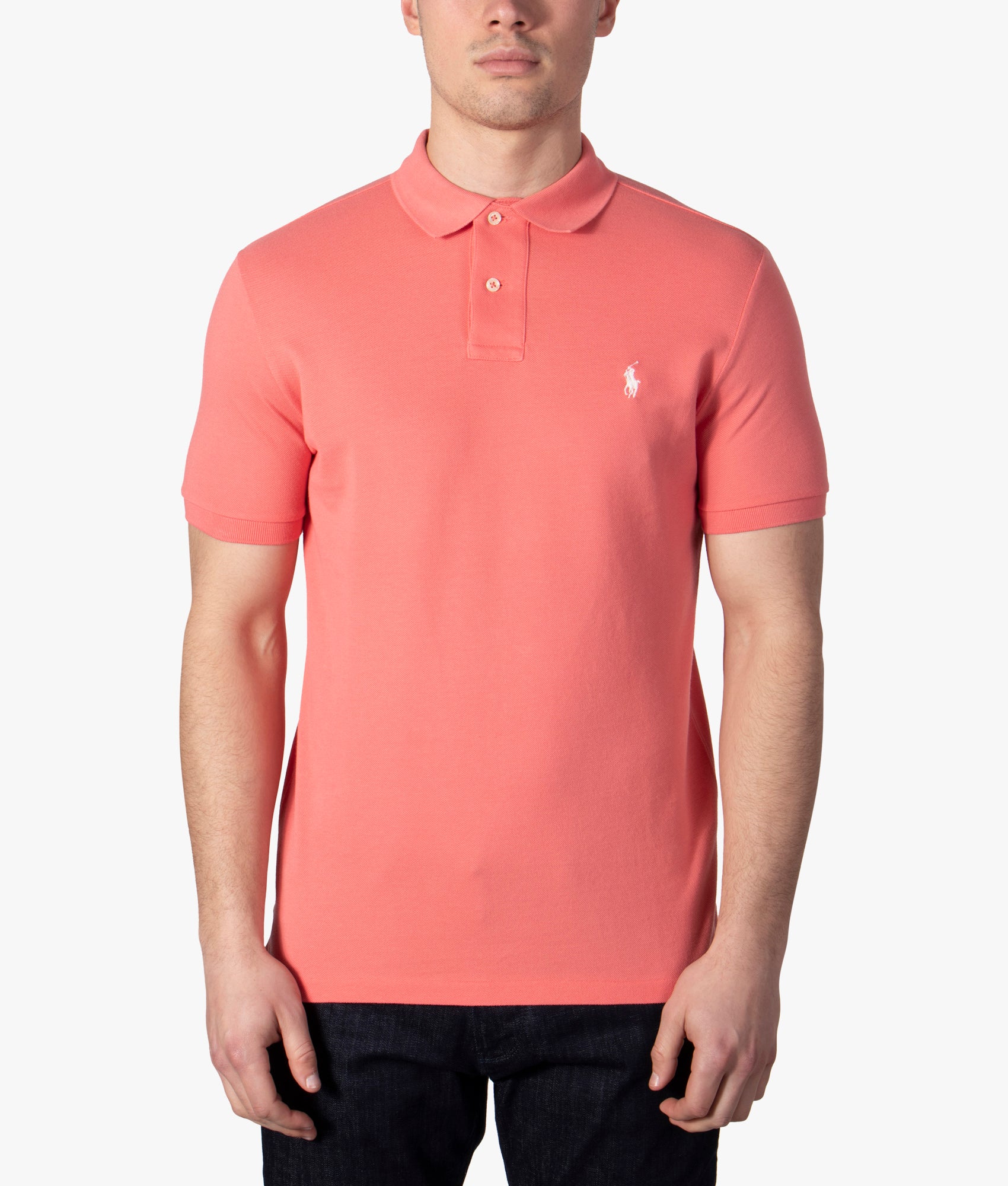 Custom Slim Fit Mesh Polo Shirt Amalfi Red | Polo Ralph Lauren | EQVVS
