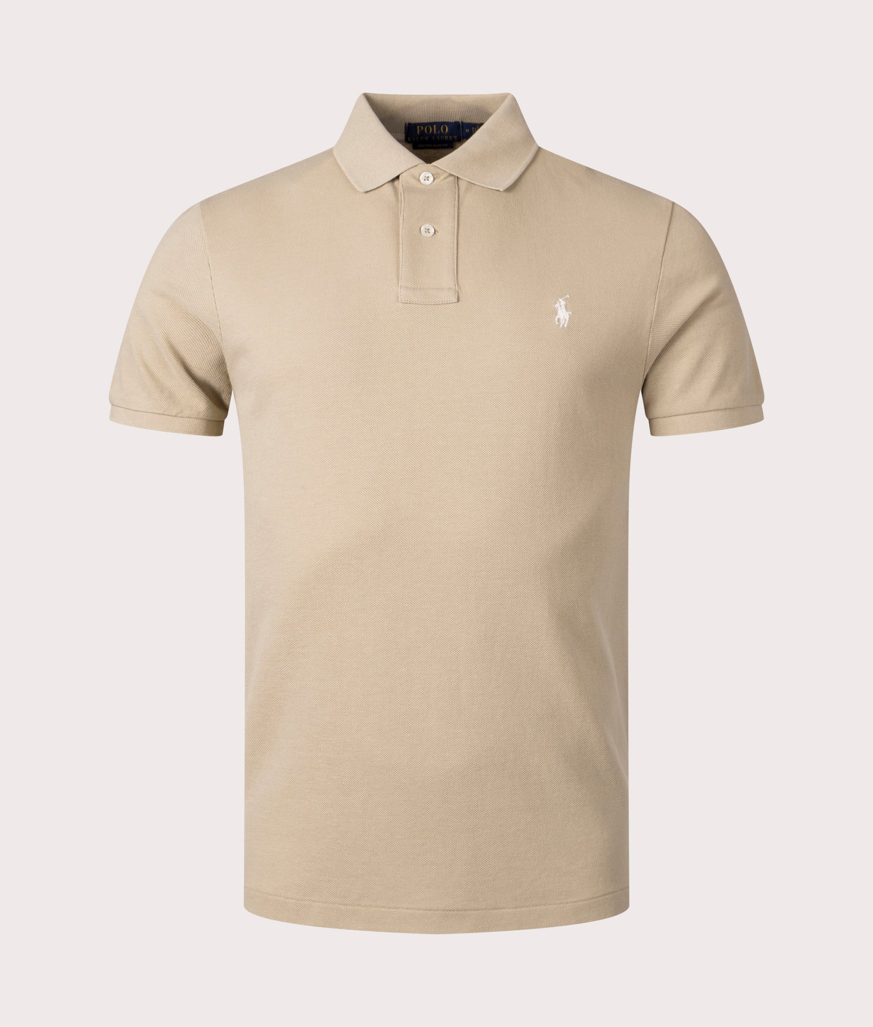 Custom Slim Mesh Polo Shirt Coastal Beige | Polo Ralph Lauren | EQVVS