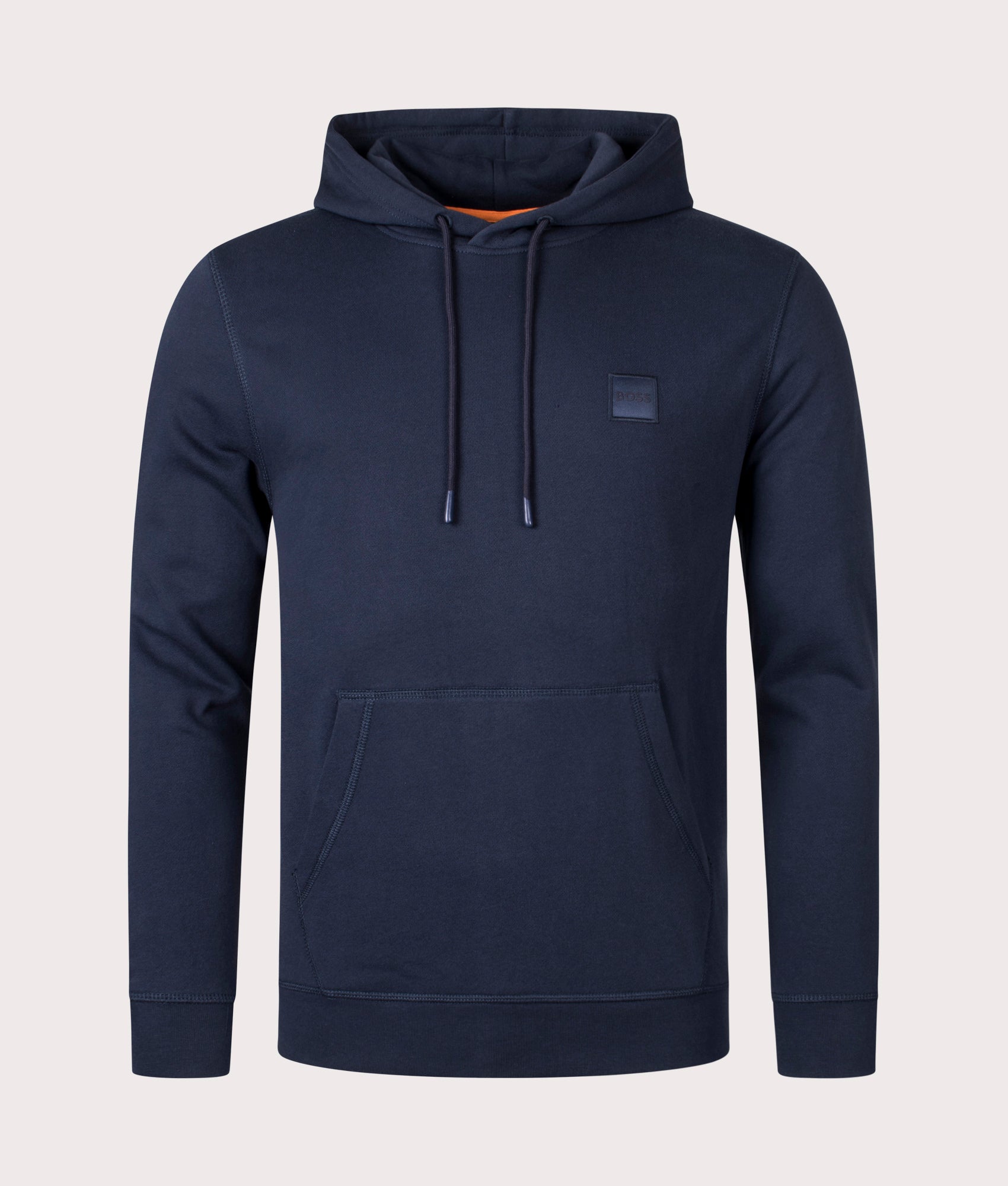 Wetalk Logo Patch Hoodie Dark Blue | BOSS | EQVVS