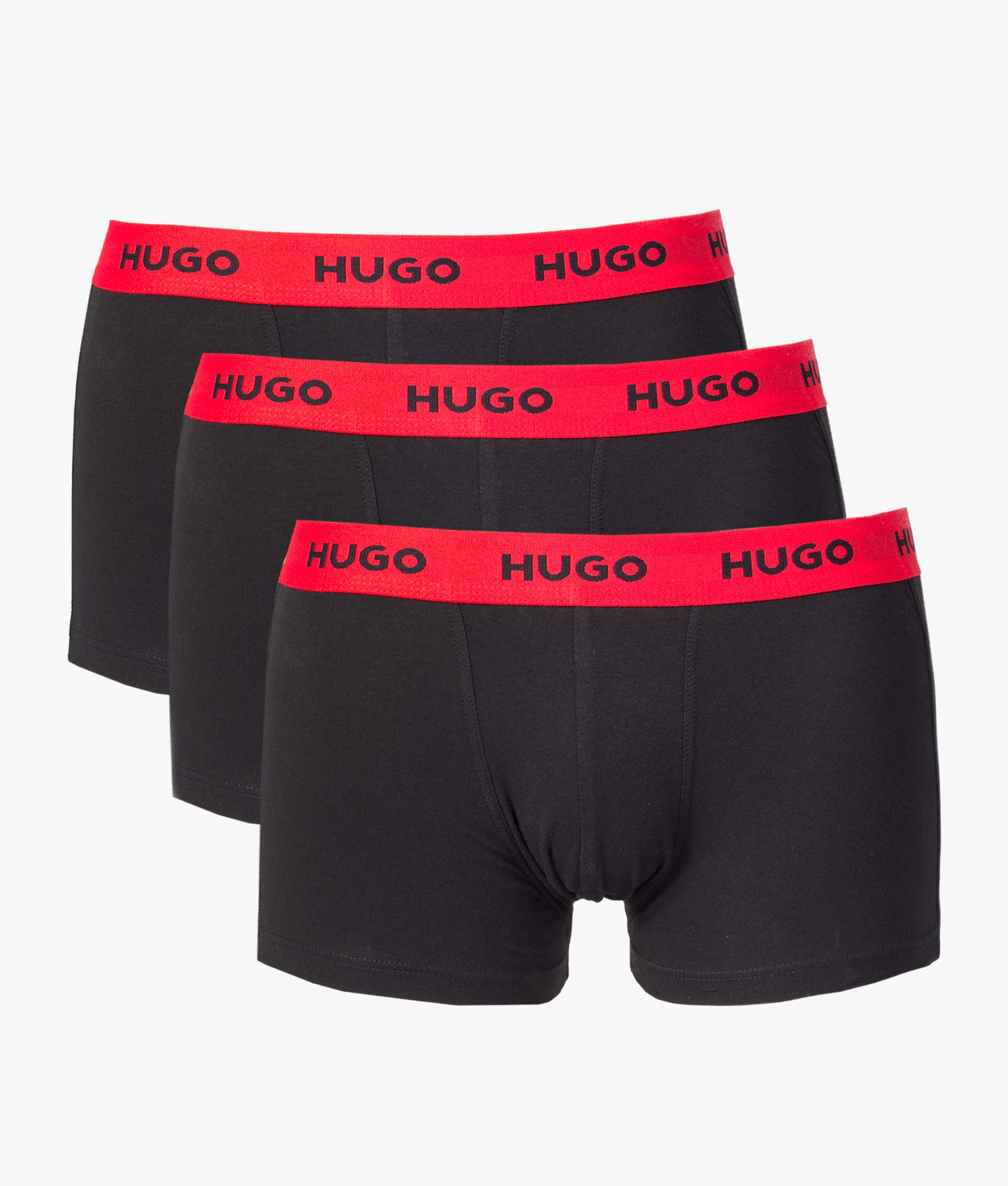 Three Pack of Cotton Stretch Trunks in Black | HUGO | EQVVS