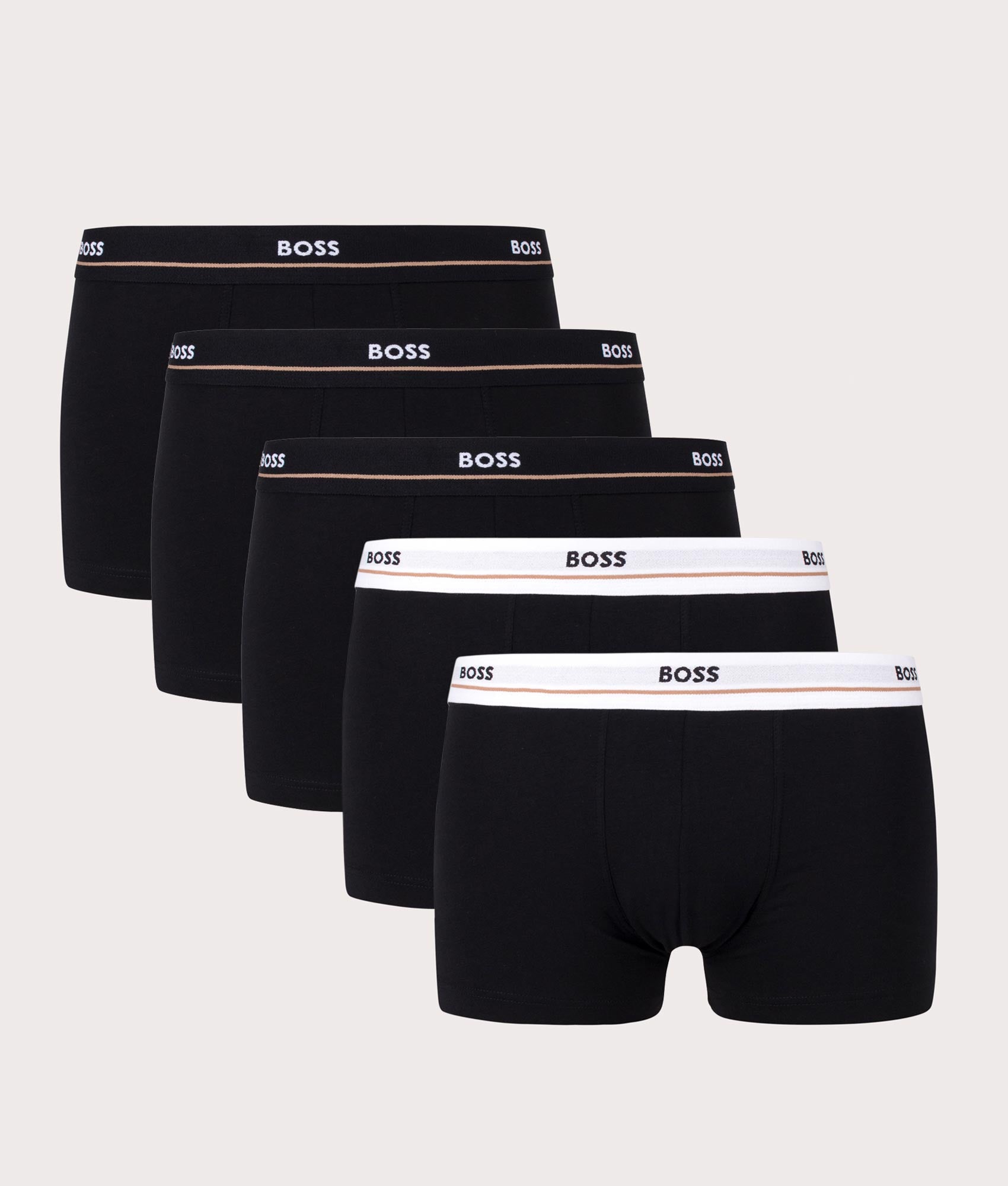 5 Pack of Regular Fit Essential Trunks 001 Black | BOSS | EQVVS
