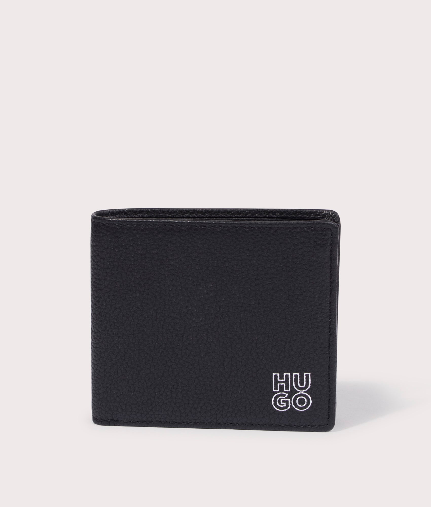 Grained Leather Subway GRN 4 CC Coin Wallet Black | HUGO | EQVVS
