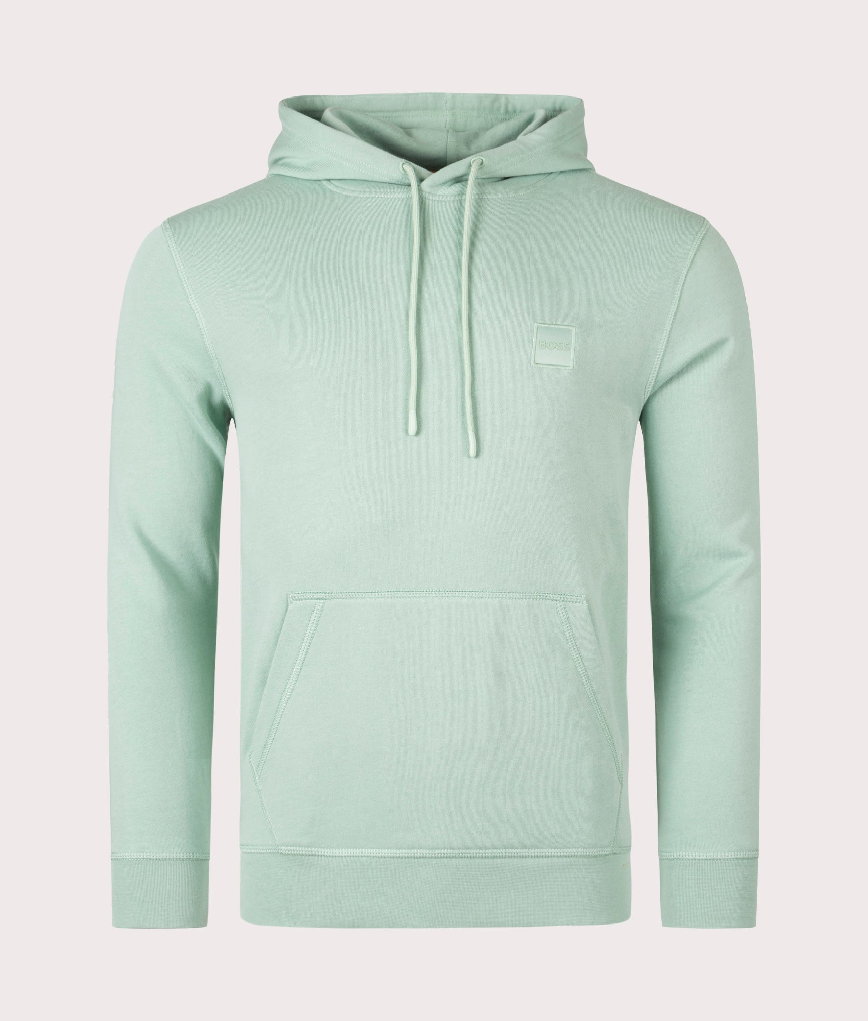 Wetalk Logo Patch Hoodie in Light Pastel Green - BOSS | EQVVS