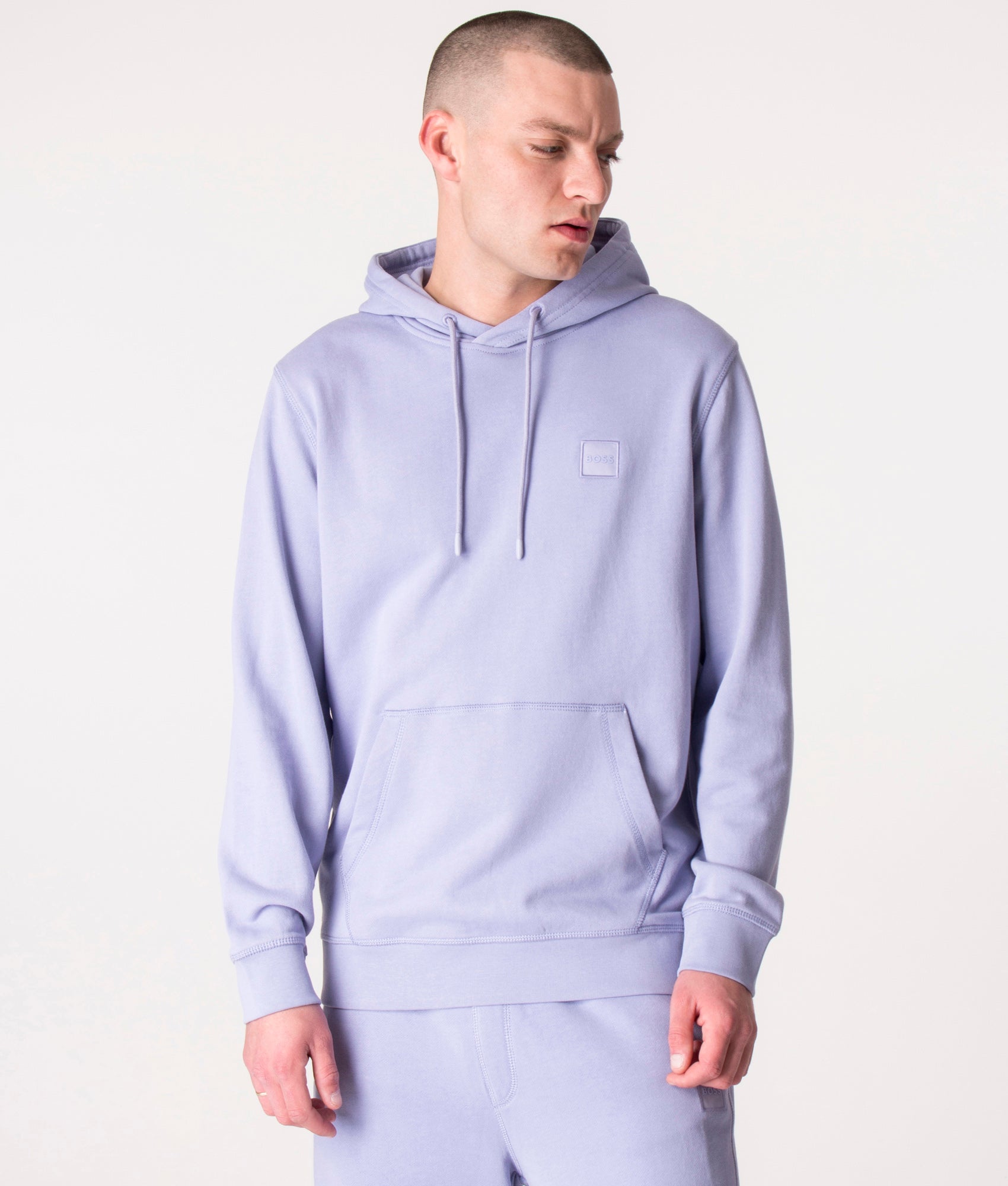 Wetalk Logo Patch Hoodie Pastel Purple | BOSS | EQVVS