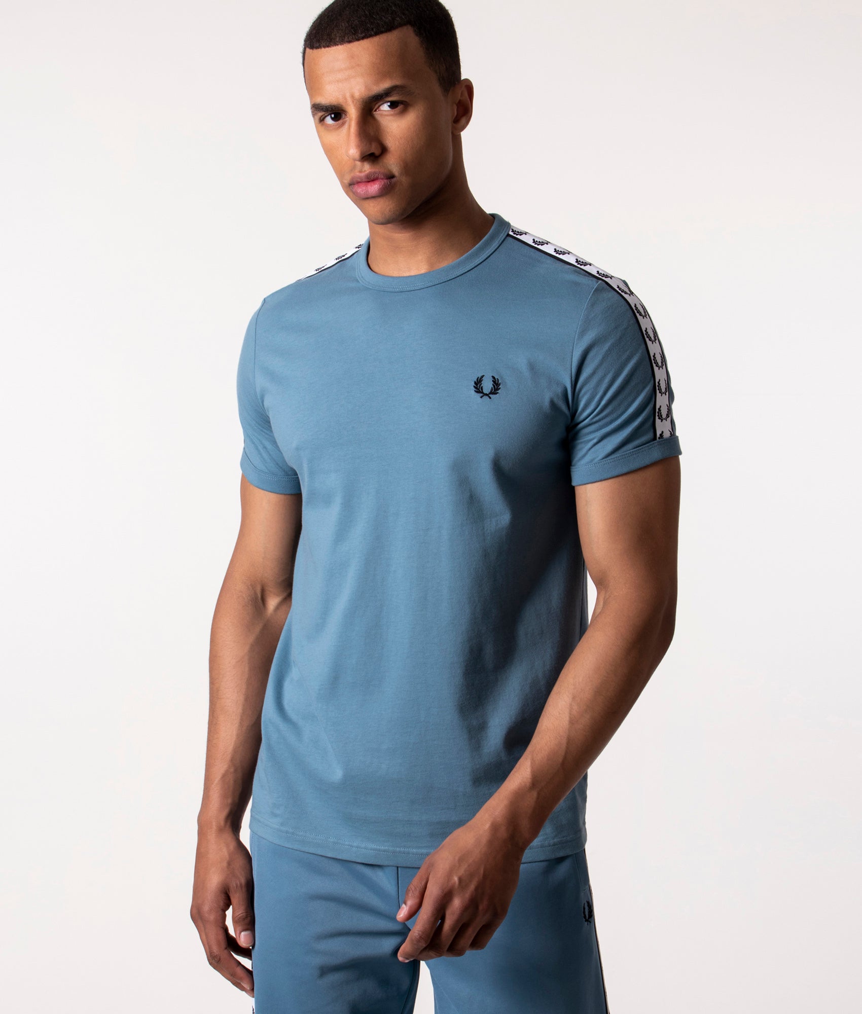 Taped Ringer T-Shirt Ash Blue | Fred Perry | EQVVS