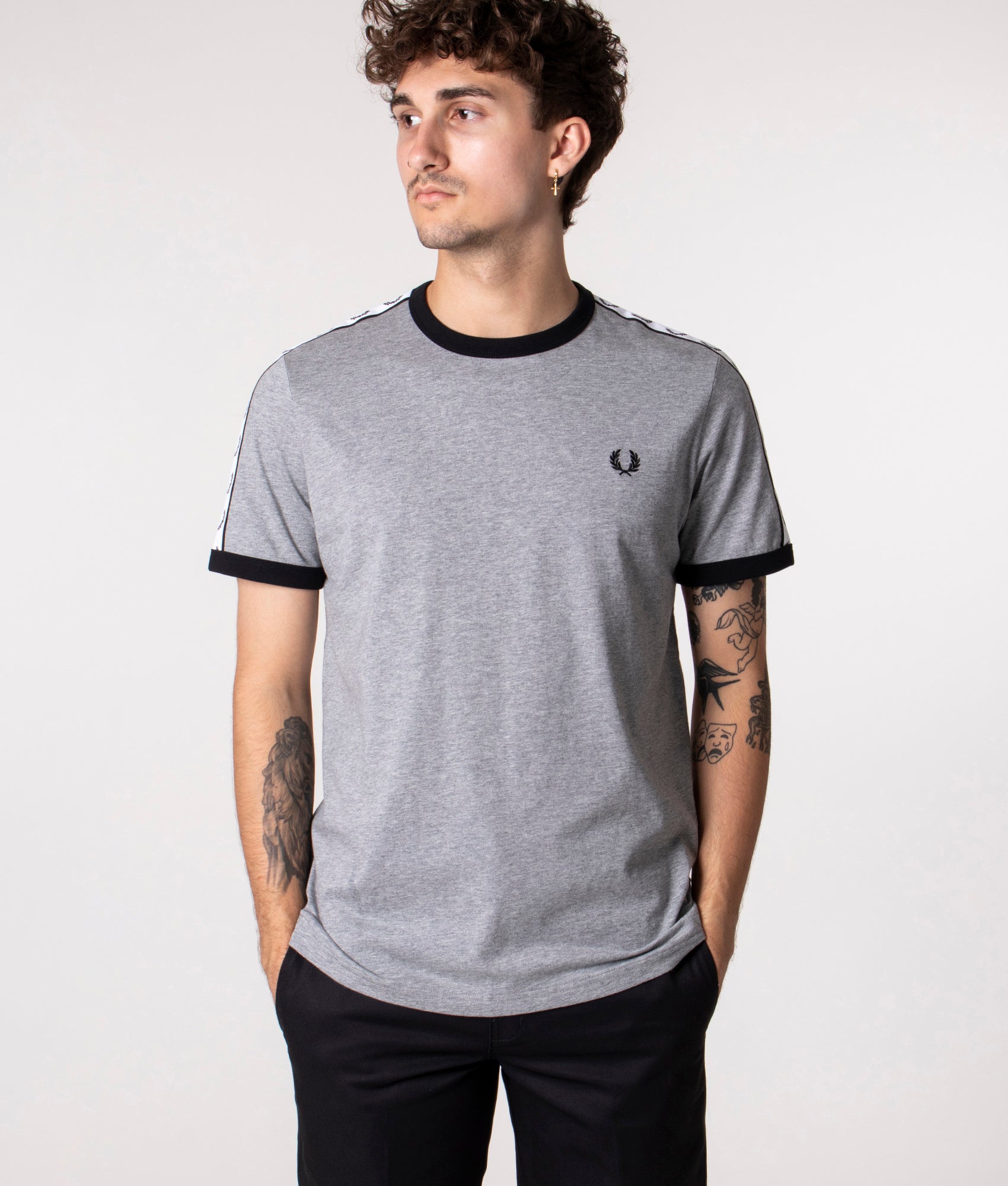 Taped Ringer T-Shirt Steel Marl | Fred Perry | EQVVS