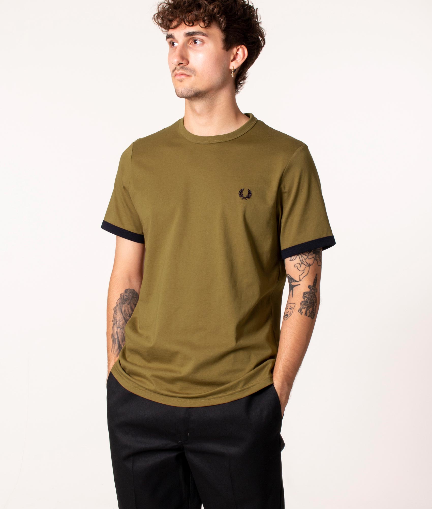 Ringer T-Shirt Shaded Stone | Fred Perry | EQVVS