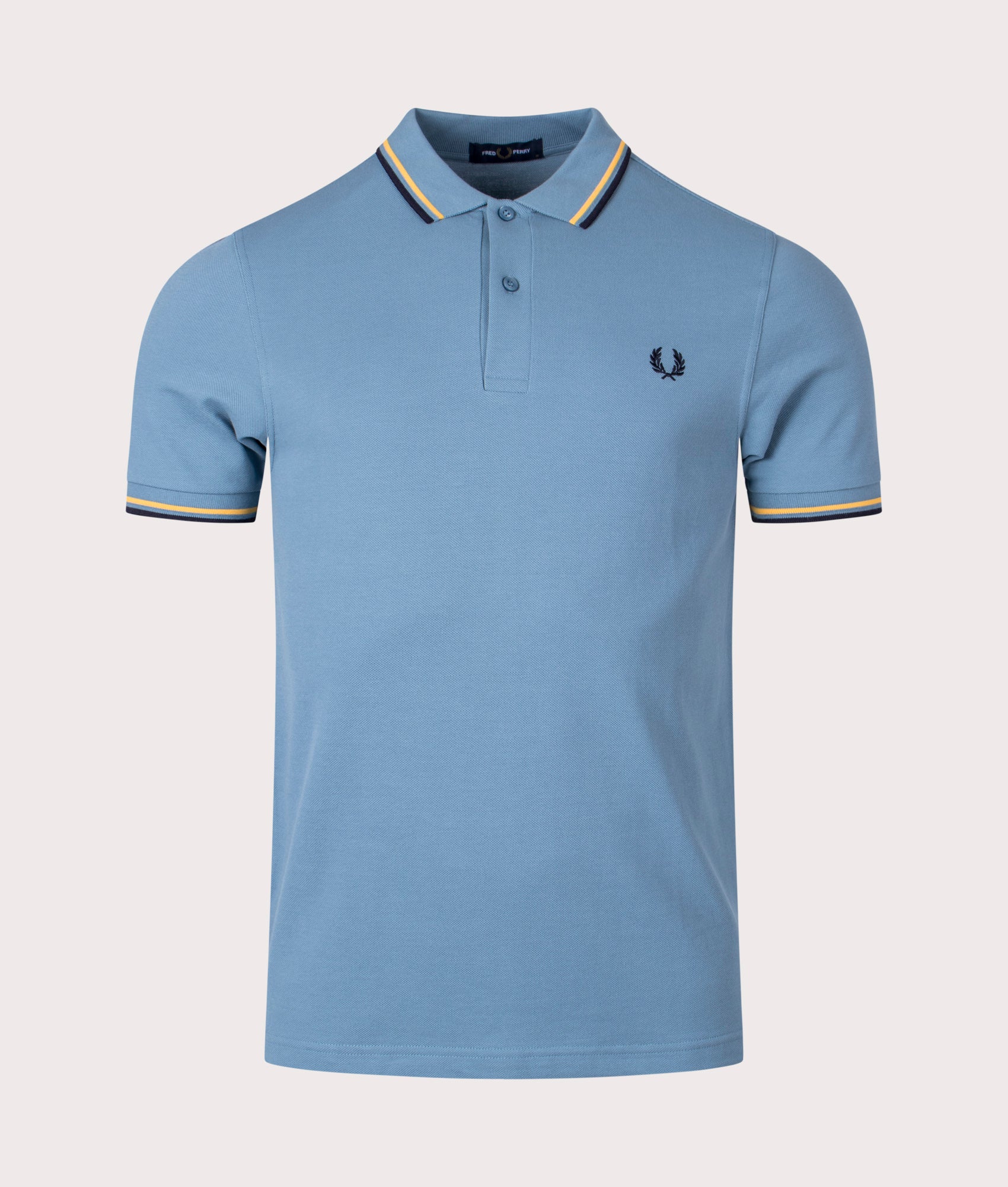 Twin Tipped Polo Shirt Ash Blue/Golden Hour/Navy | Fred Perry | EQVVS