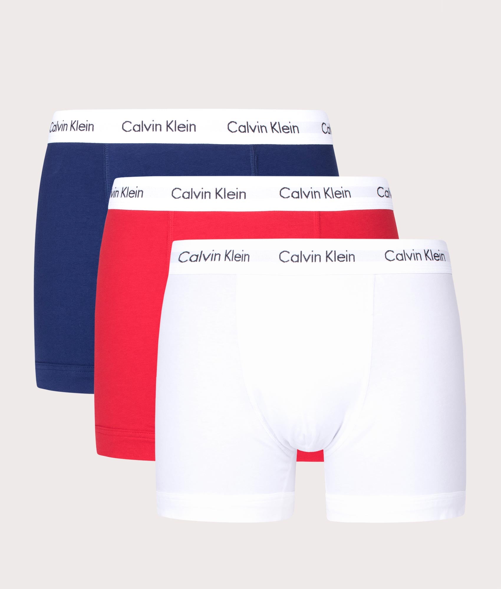 Cotton Stretch Trunks White/Red/Pyro Blue | Calvin Klein | EQVVS