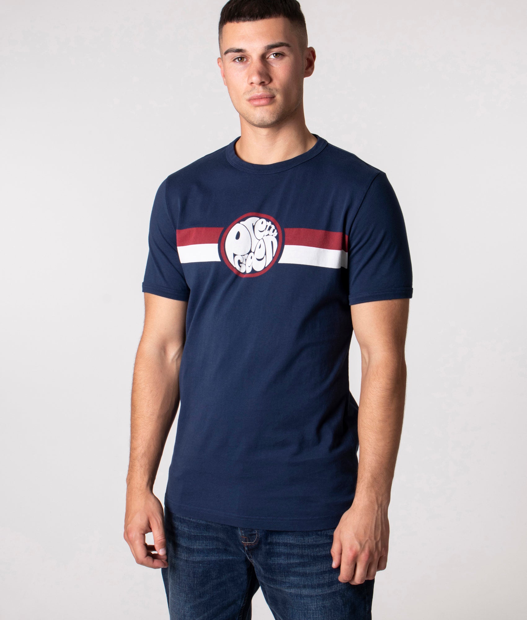 Slim Fit Tilby Logo T-Shirt Navy | Pretty Green | EQVVS