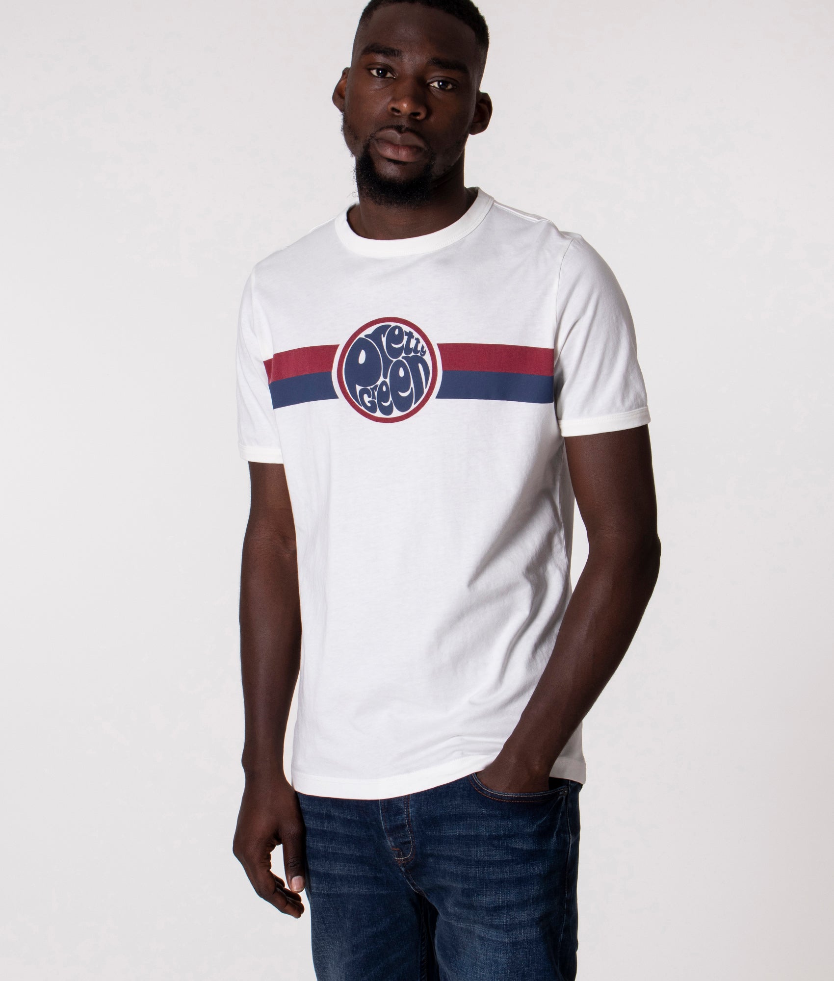Slim Fit Tilby Logo T-Shirt White | Pretty Green | EQVVS