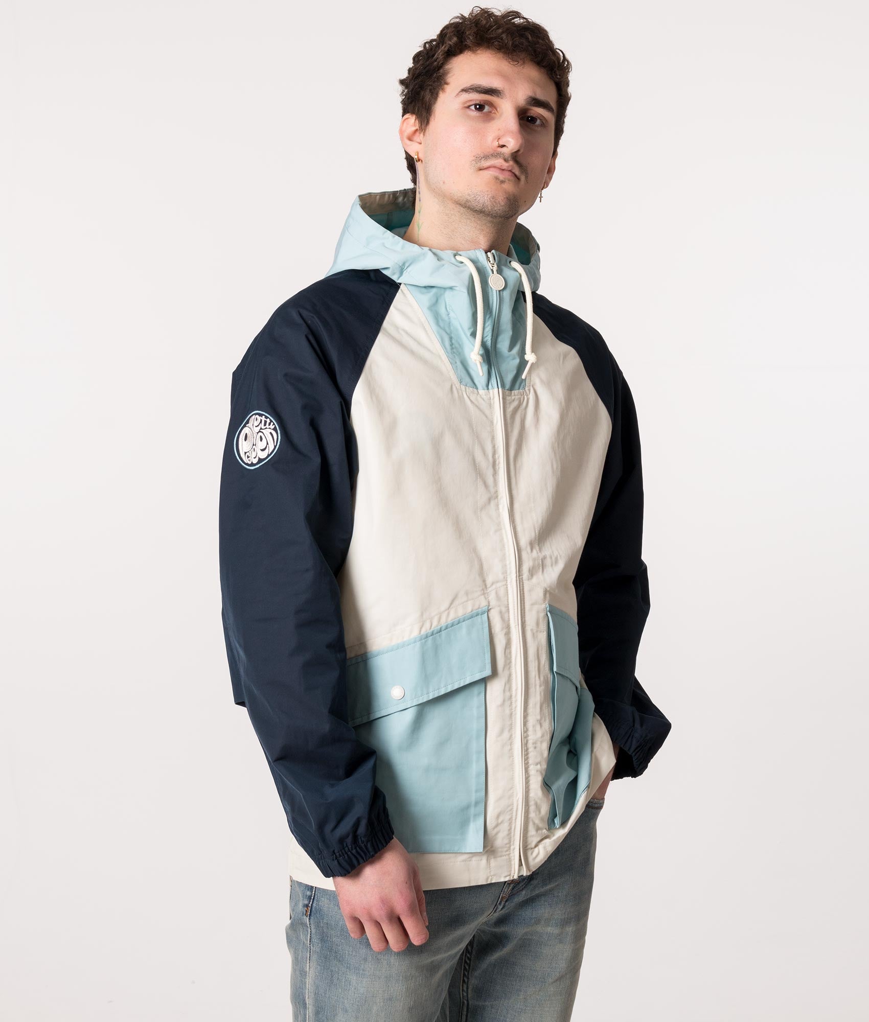 Lightweight Colourblock Jacket Blue | Pretty Green | EQVVS