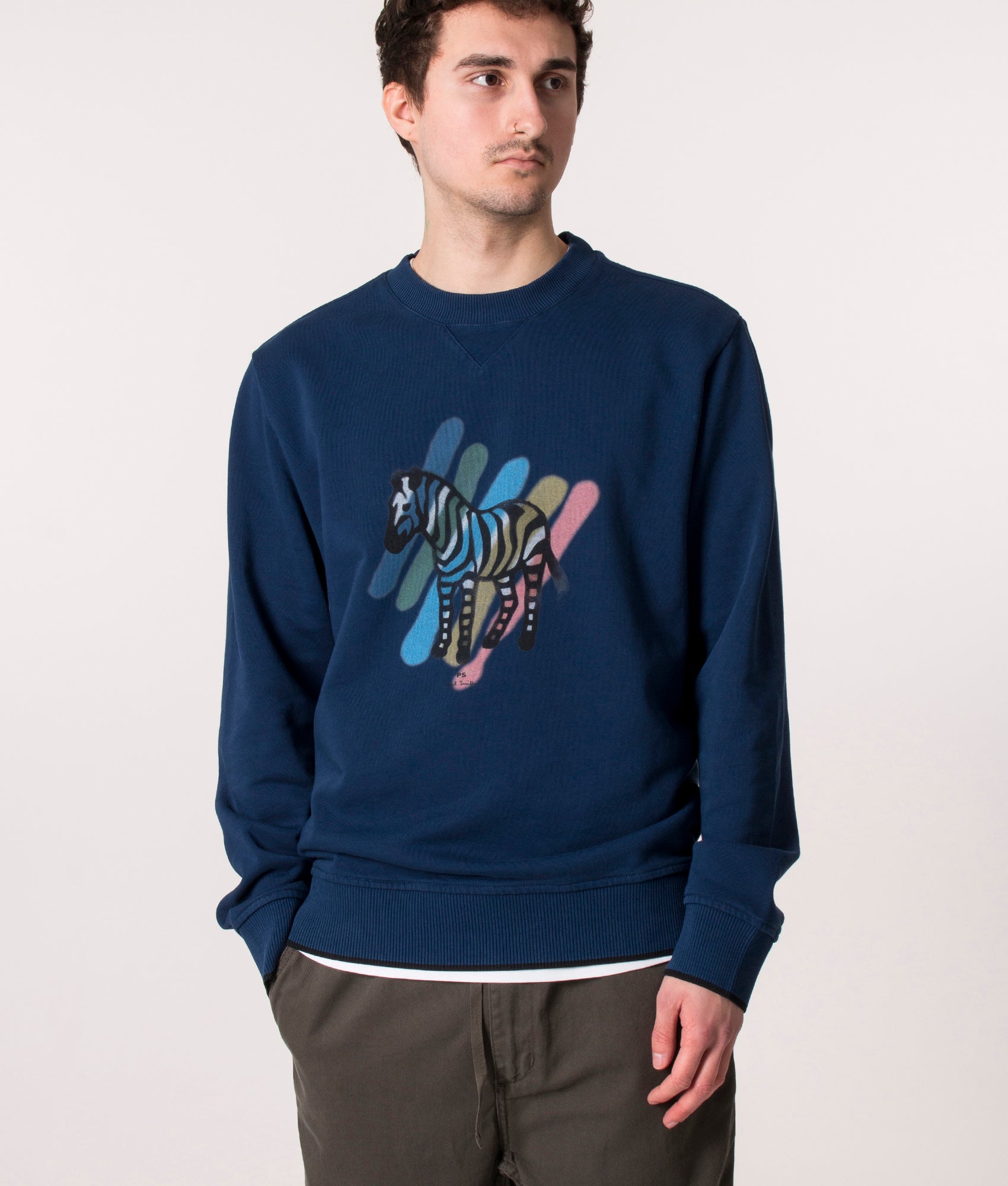 Broad Stripe Zebra Sweatshirt Cobalt Blue | PS Paul Smith | EQVVS