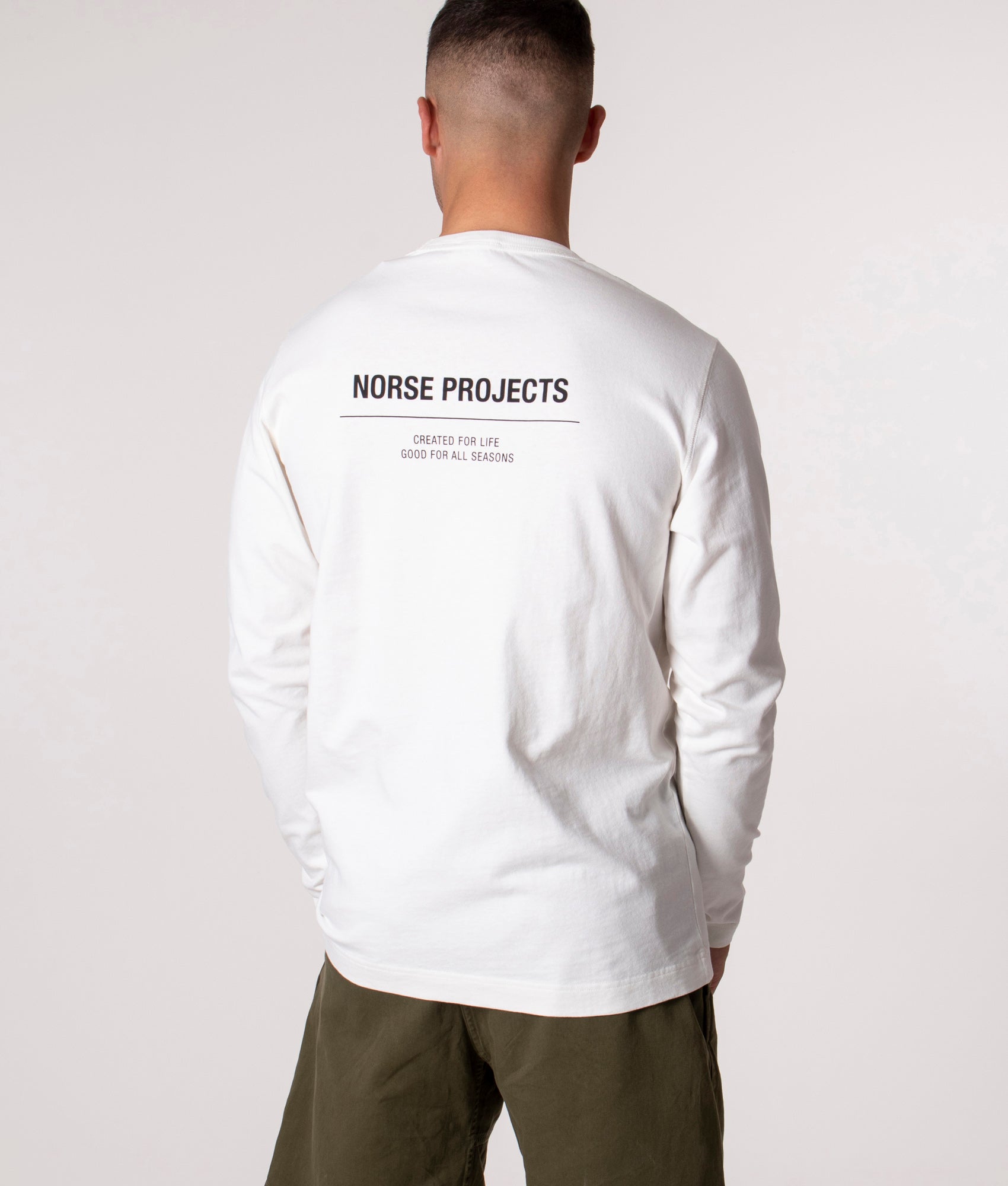 Holger Tab Series Logo Long Sleeve T Shirt White Norse Projects Eqvvs
