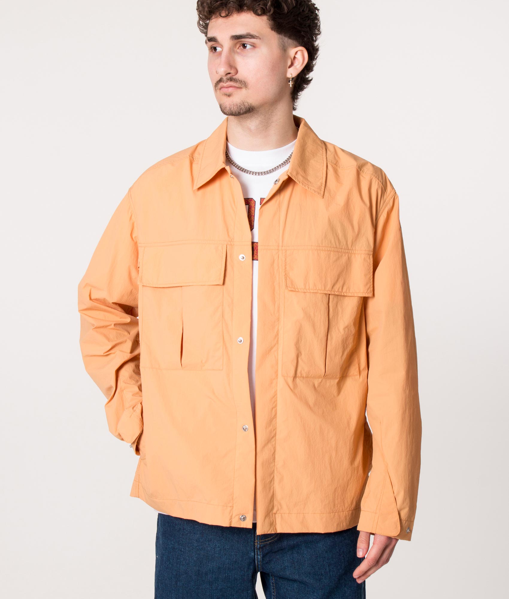 Lennon Nylon Overshirt Abricot Orange | Wood Wood | EQVVS