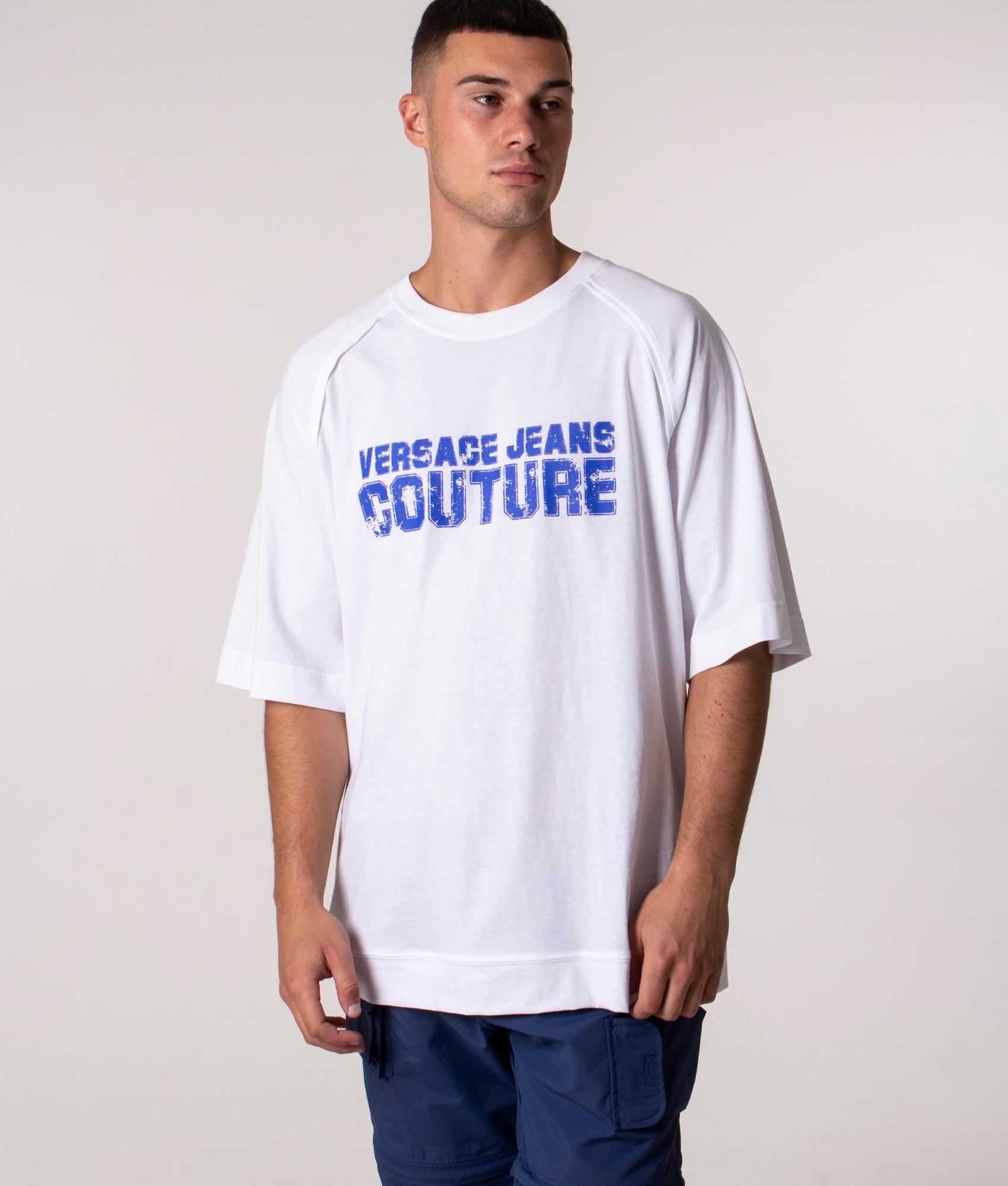 Oversized College Logo T-shirt White | Versace Jeans Couture | EQVVS