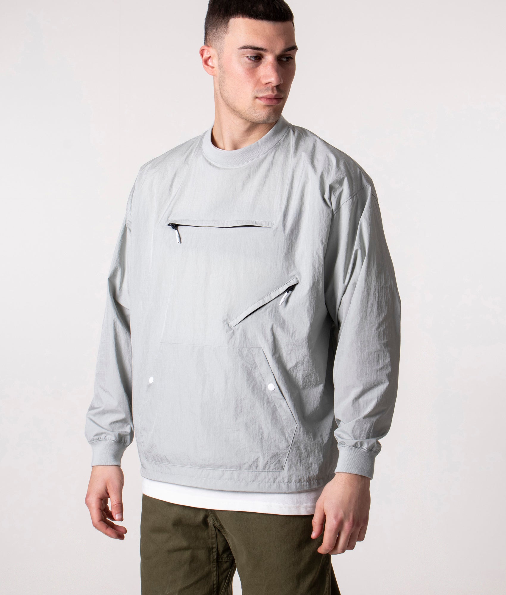 Long Sleeve Windbreak T-Shirt Light Grey | Uniform Bridge | EQVVS
